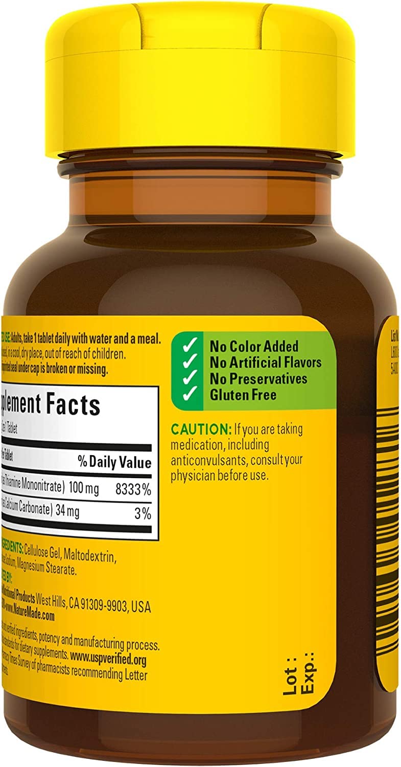 Nature Made B1 capsules for wellness