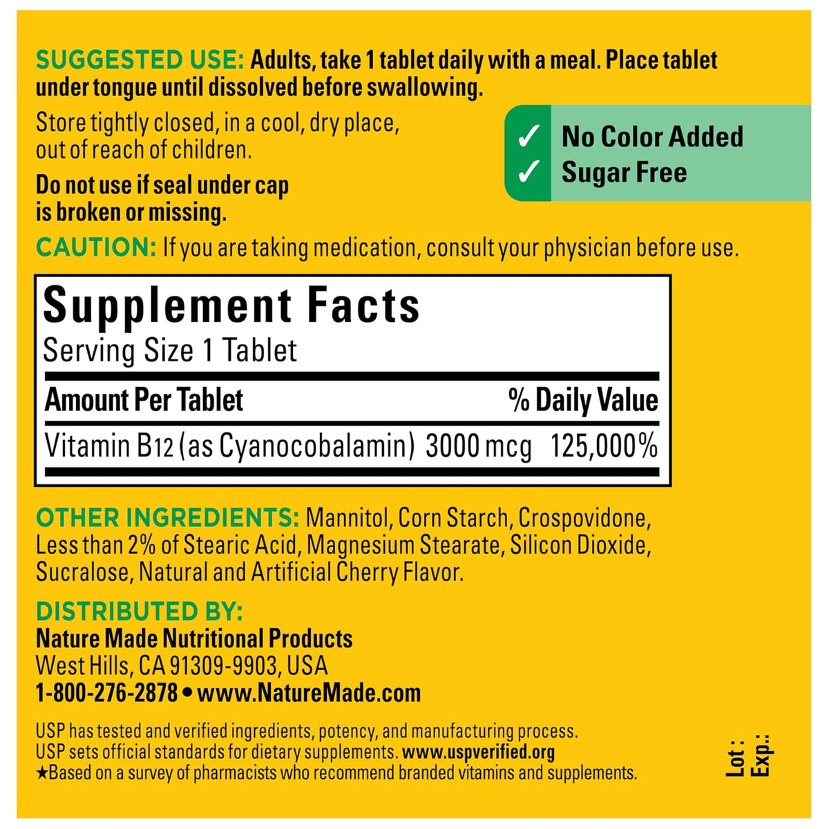 Nature Made B12 for overall wellness