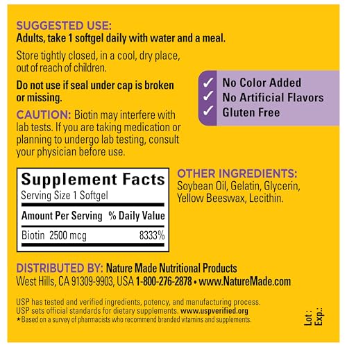 Nature Made biotin for beauty from within