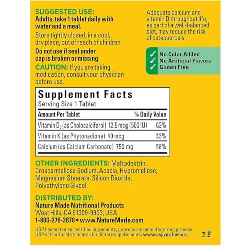 Nature Made calcium for overall wellness