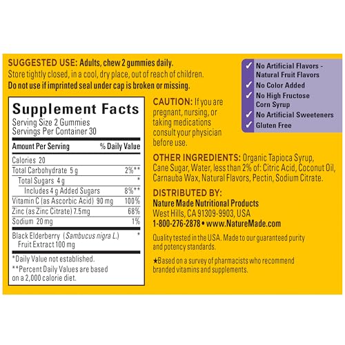 Nature Made elderberry vitamins with zinc
