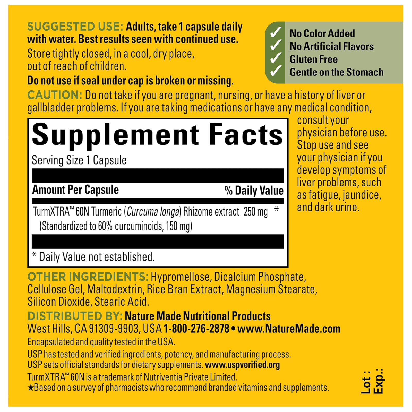 Nature Made herbal supplement capsules