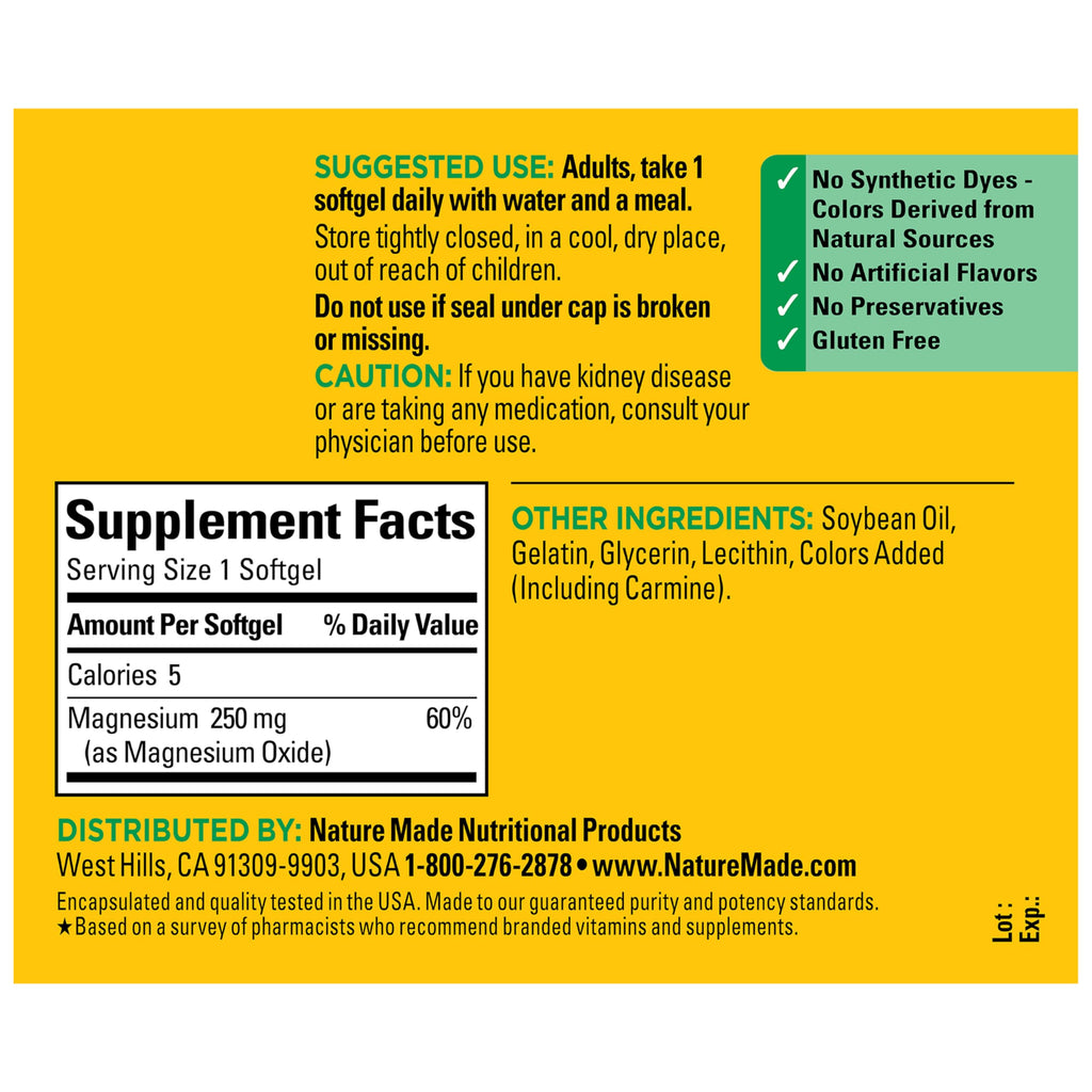 Nature Made magnesium for balanced nutrition