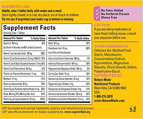 Nature Made multivitamin tablets for women