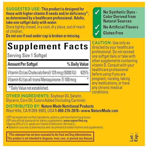 Nature Made softgels for vitamin D