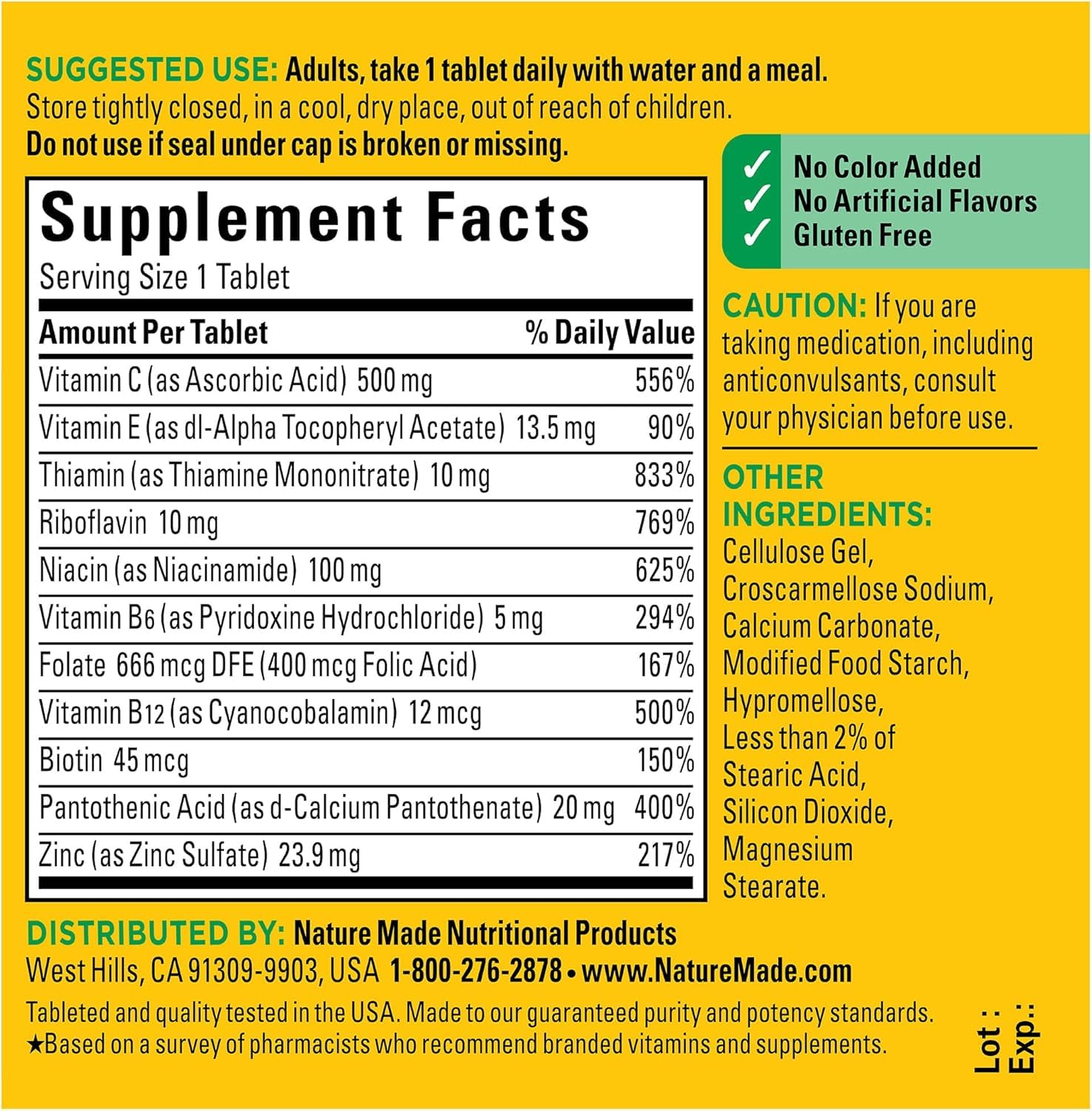 Nature Made vitamin b complex support
