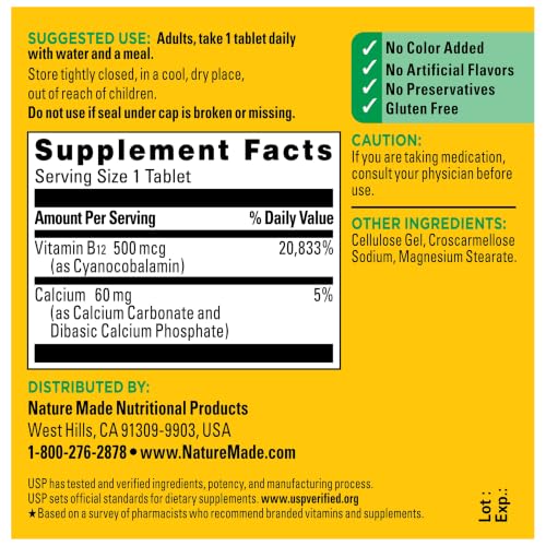 Nature Made vitamin B12 for vegans