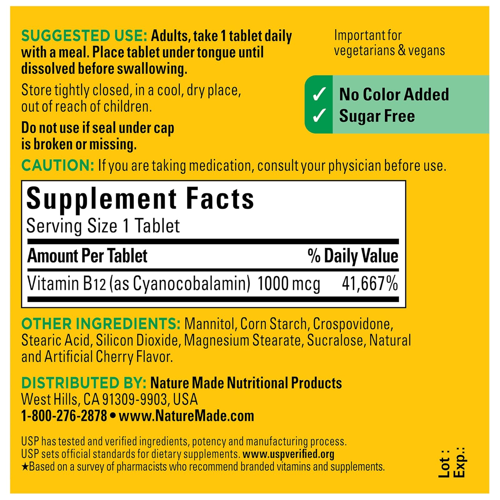 Nature Made vitamin B12 for vegans
