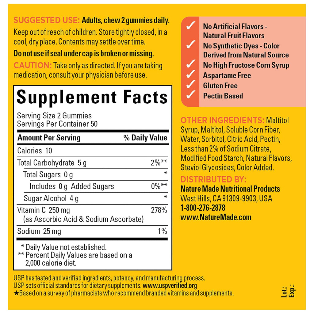 Nature Made vitamin C gummies for energy boost