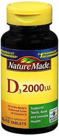 Nature Made Vitamin D3 2000 IU tablets