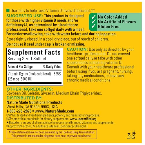 Nature Made vitamin D3 for overall wellness