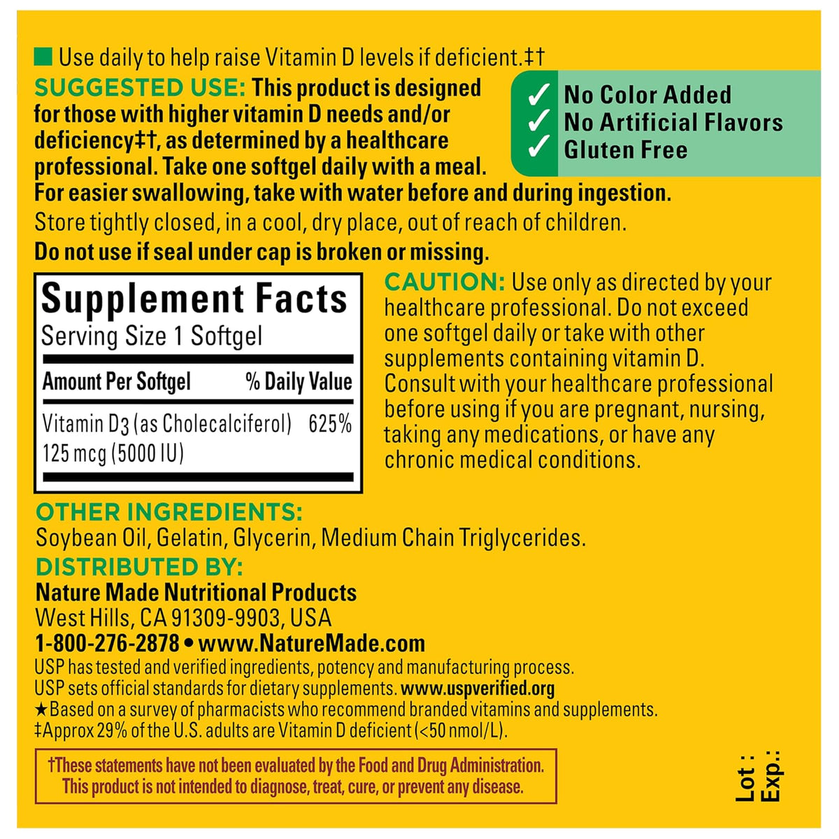 Nature Made Vitamin D3 for overall wellness