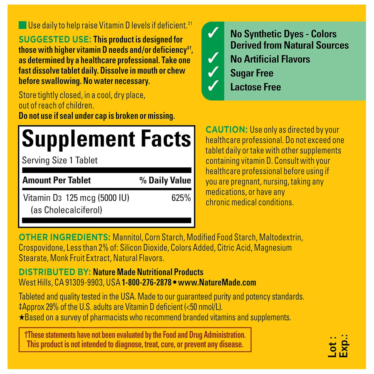 Nature Made vitamin D3 for strong bones