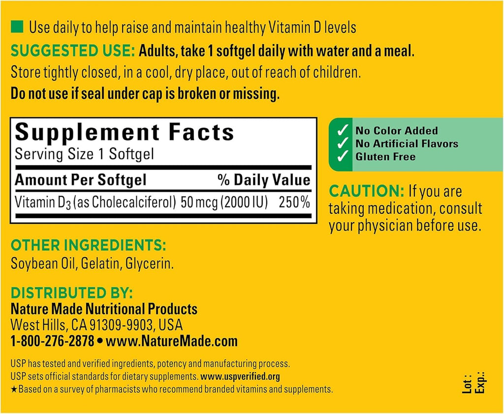 Nature Made Vitamin D3 health benefits