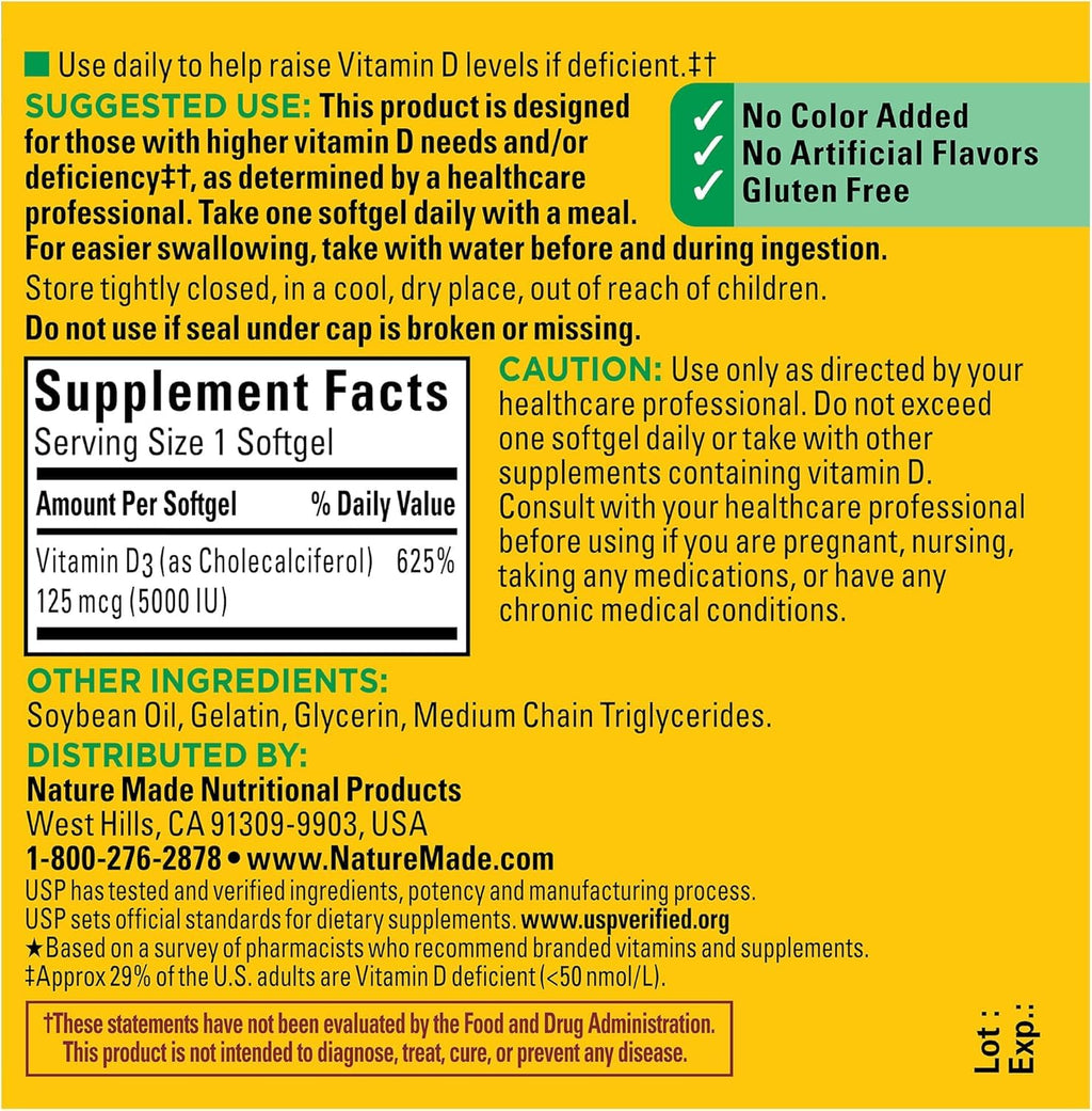 Nature Made vitamin D3 health benefits
