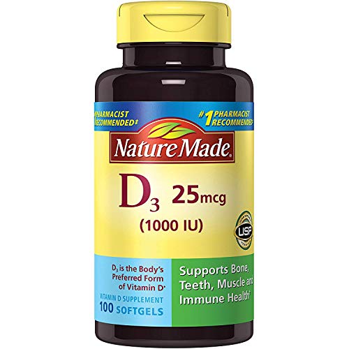 Nature Made Vitamin D3 softgels for immunity