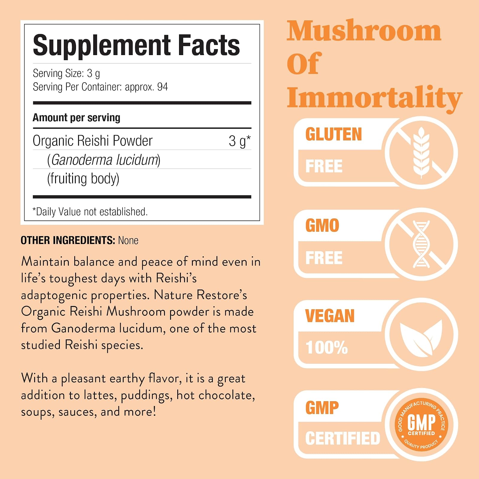 nature restore reishi powder for wellness