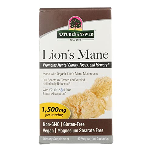 Nature's Answer Lion's Mane mushroom capsules for brain health