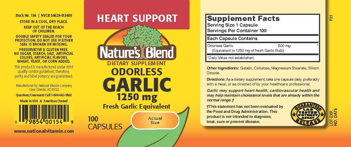 Nature's Blend garlic capsules for wellness