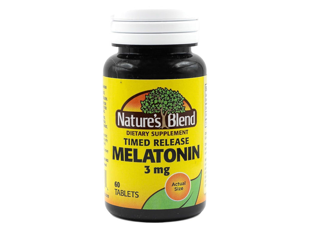 Nature's Blend melatonin timed release tablets