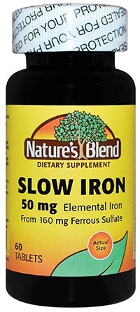 Nature's Blend Slow Iron tablets for energy