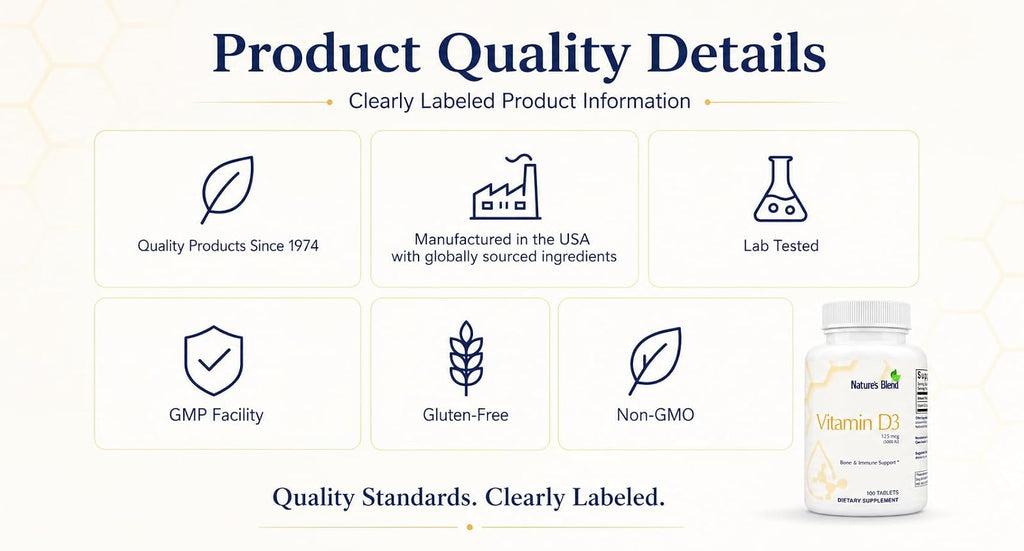 Nature's Blend Vitamin D3 tablets
