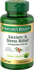 Nature's Bounty ashwagandha capsules for stress relief