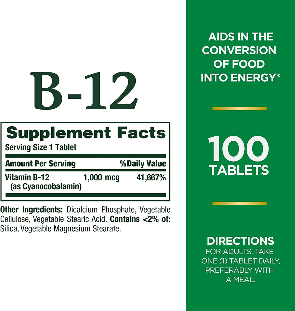 Nature's Bounty B-12 for vitality
