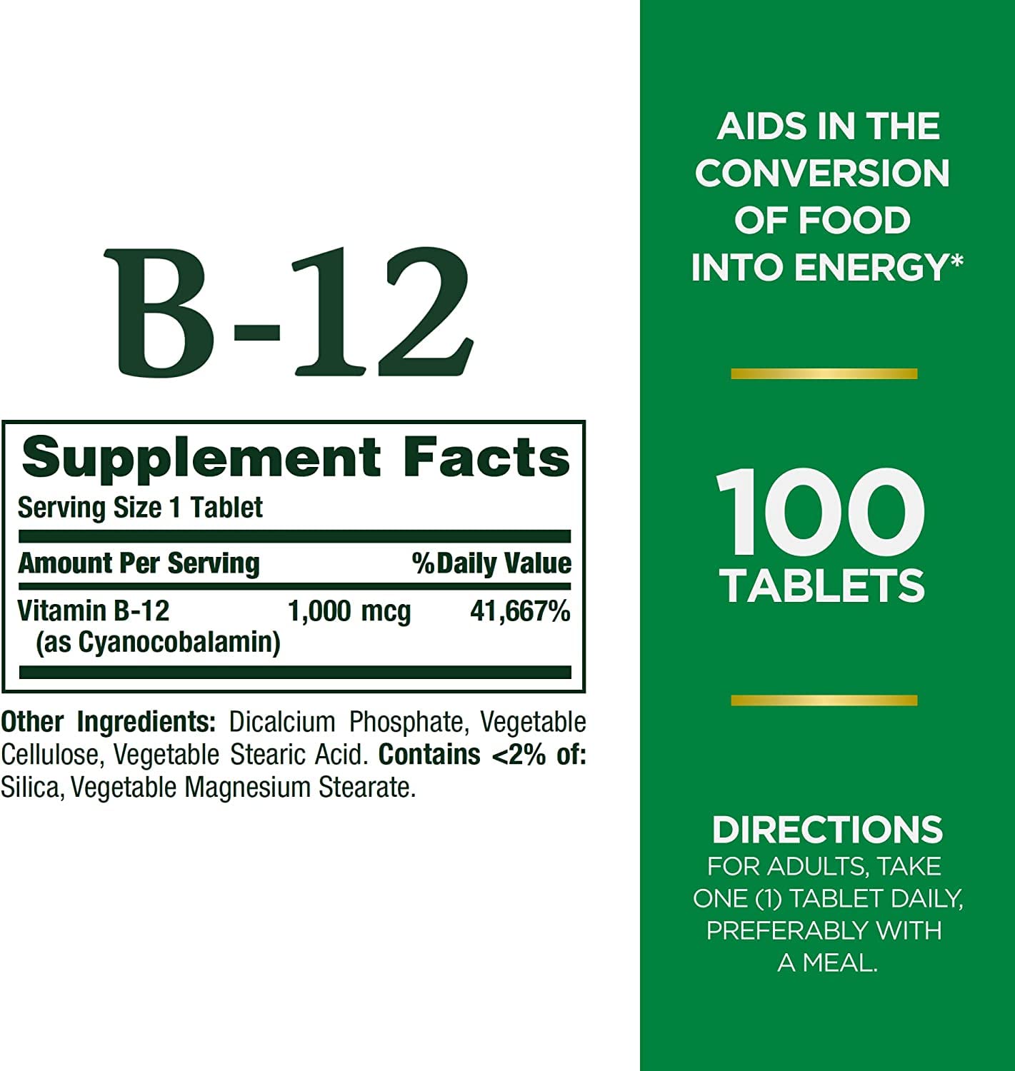 Nature's Bounty B-12 for vitality