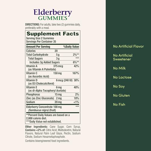 Nature's Bounty elderberry gummies for antioxidants