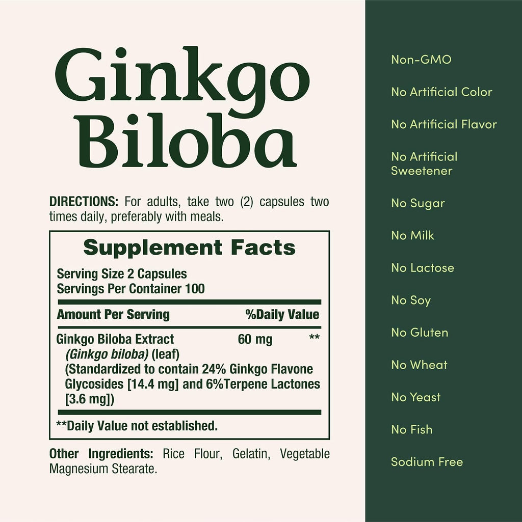 Nature's Bounty ginkgo biloba extract