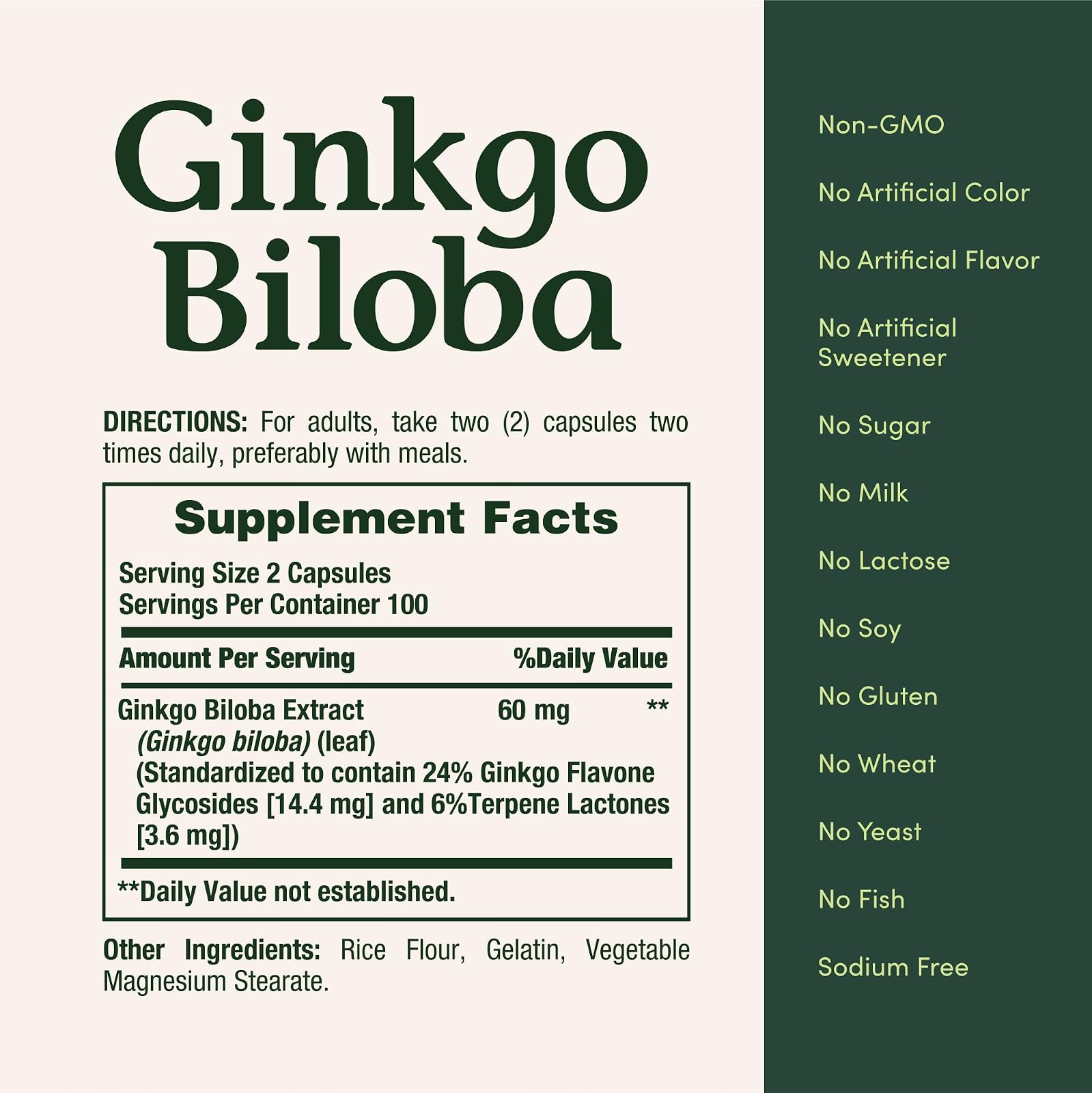 Nature's Bounty ginkgo biloba extract