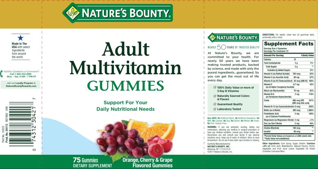 nature's bounty gummy vitamins for wellness