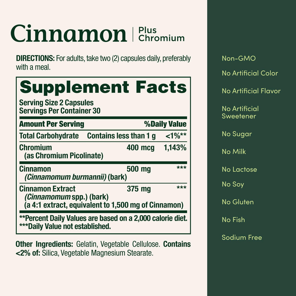 Nature's Bounty herbal cinnamon supplement