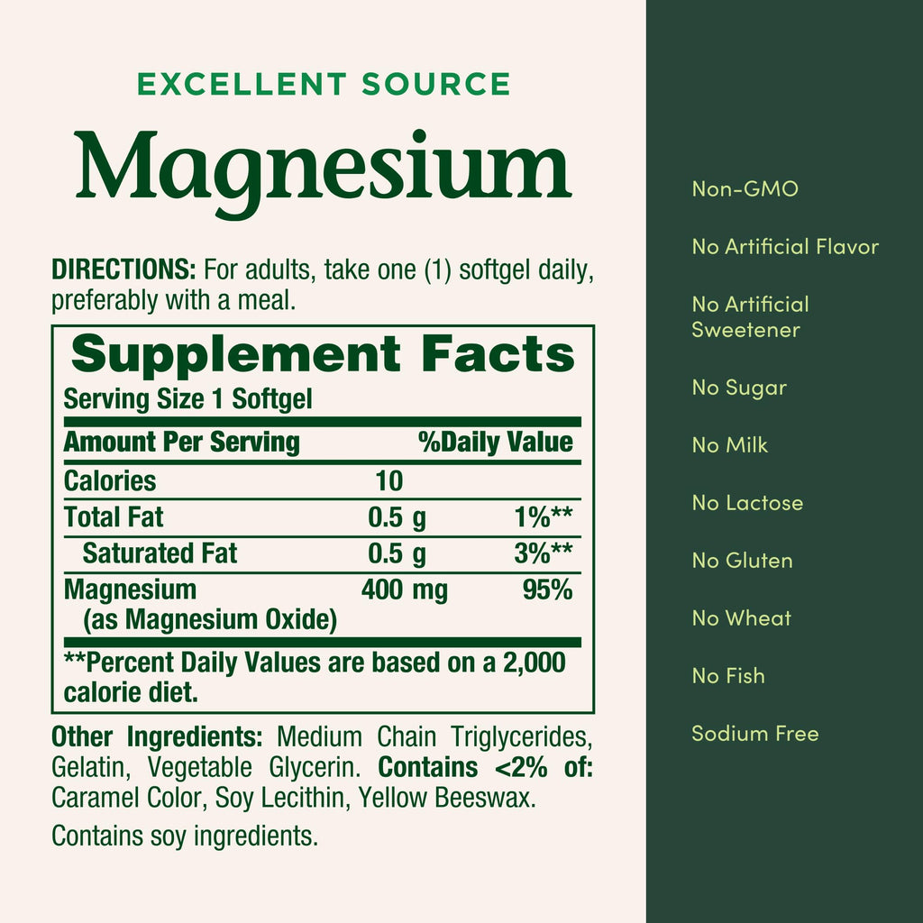 Nature's Bounty magnesium for daily nutrition