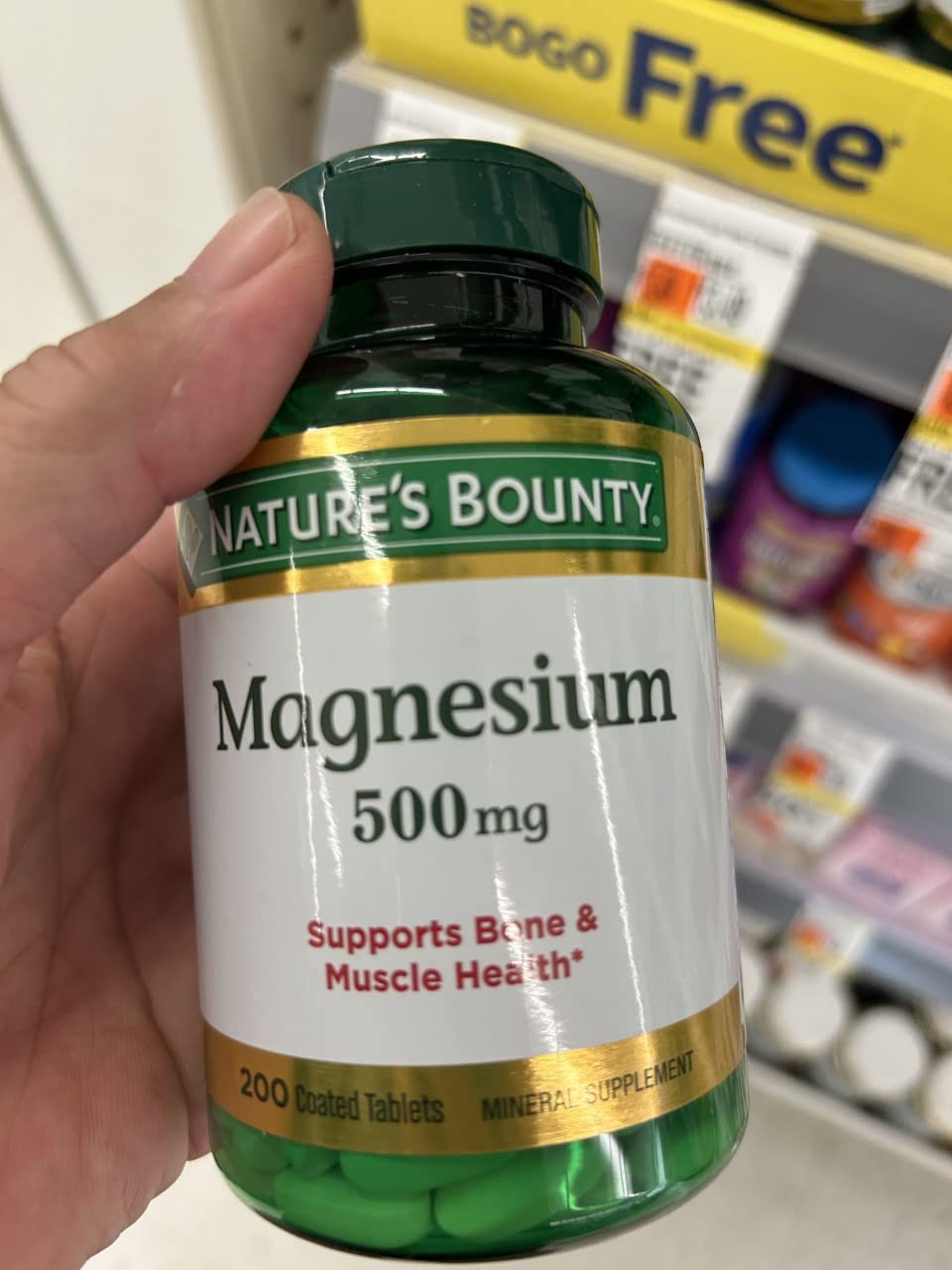 Nature's Bounty magnesium tablets for wellness