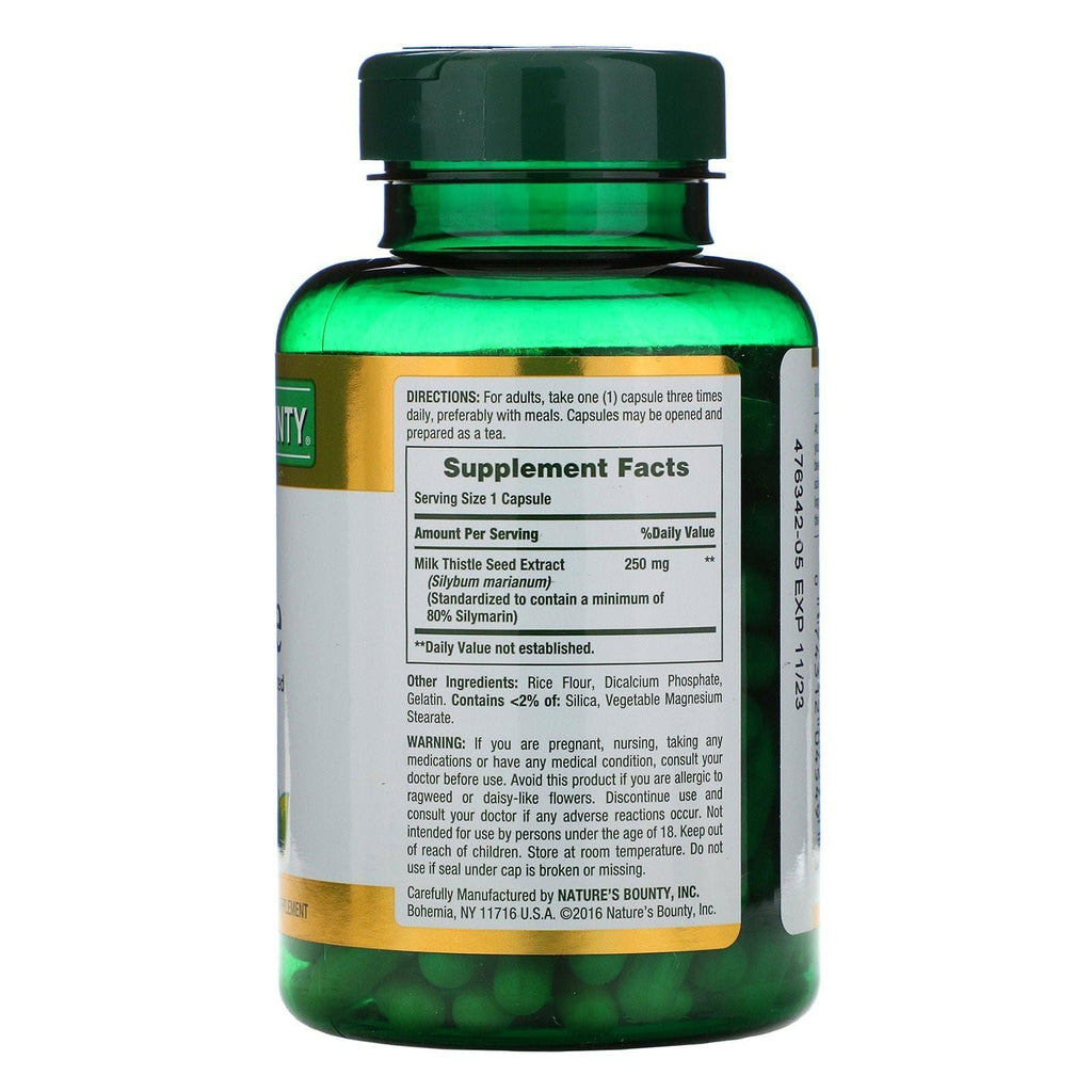 Nature's Bounty milk thistle capsules
