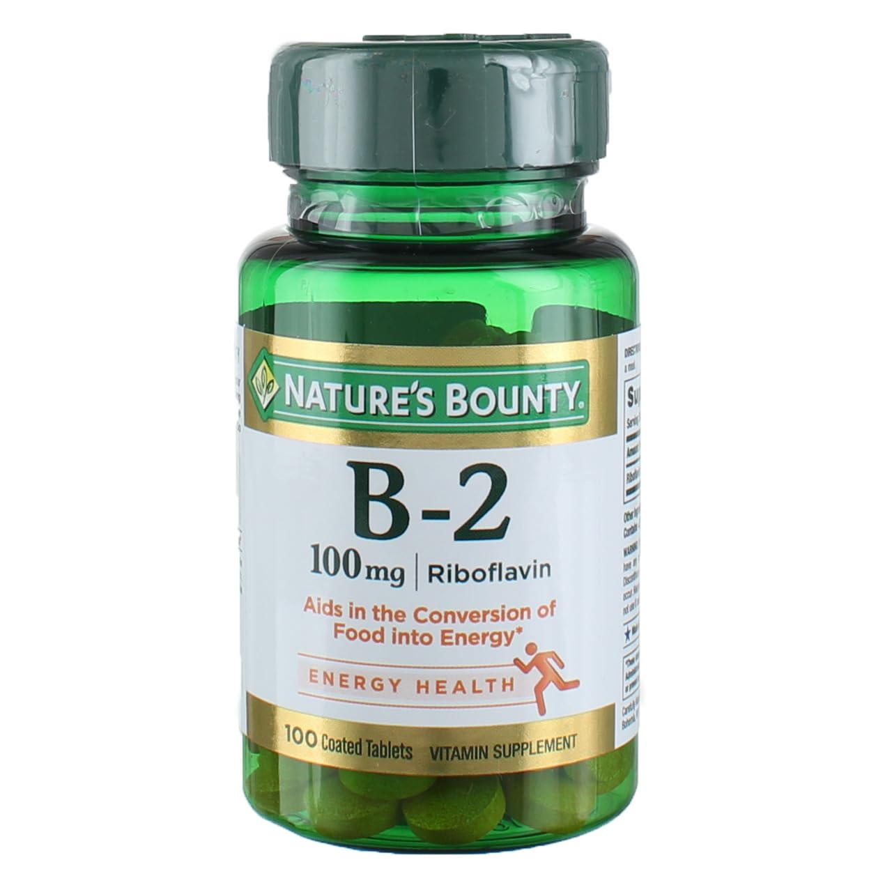 Nature's Bounty Vitamin B-2 tablets for energy