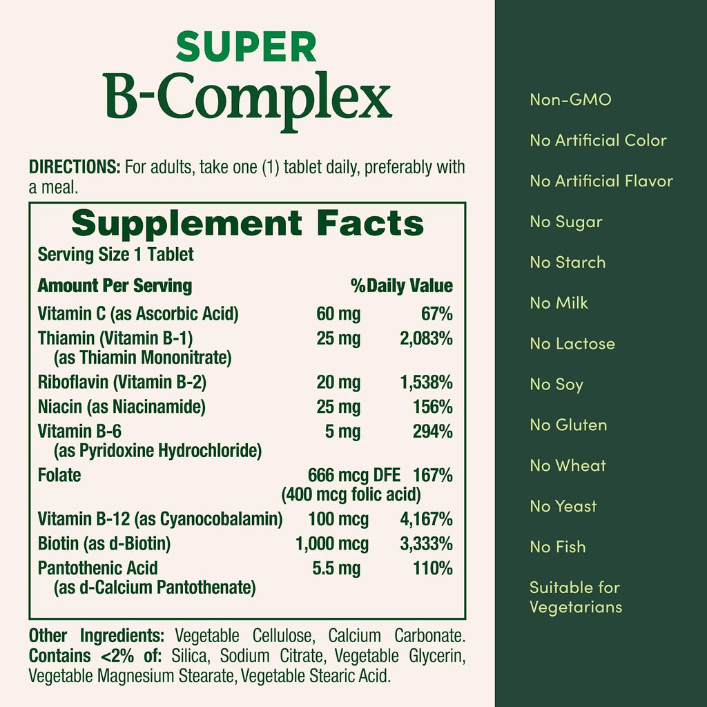 Nature's Bounty vitamin b complex benefits