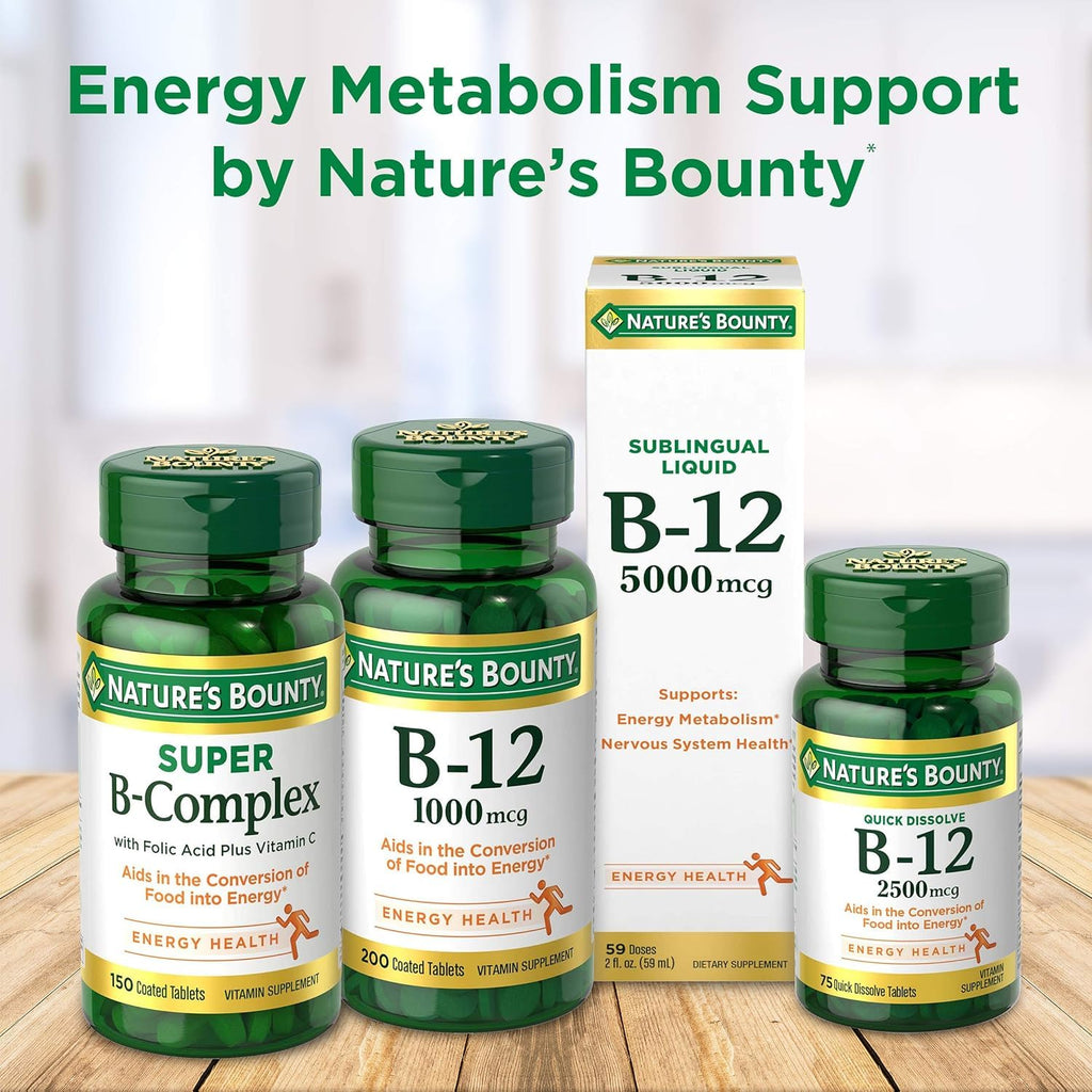 Nature's Bounty vitamin B12 for vitality