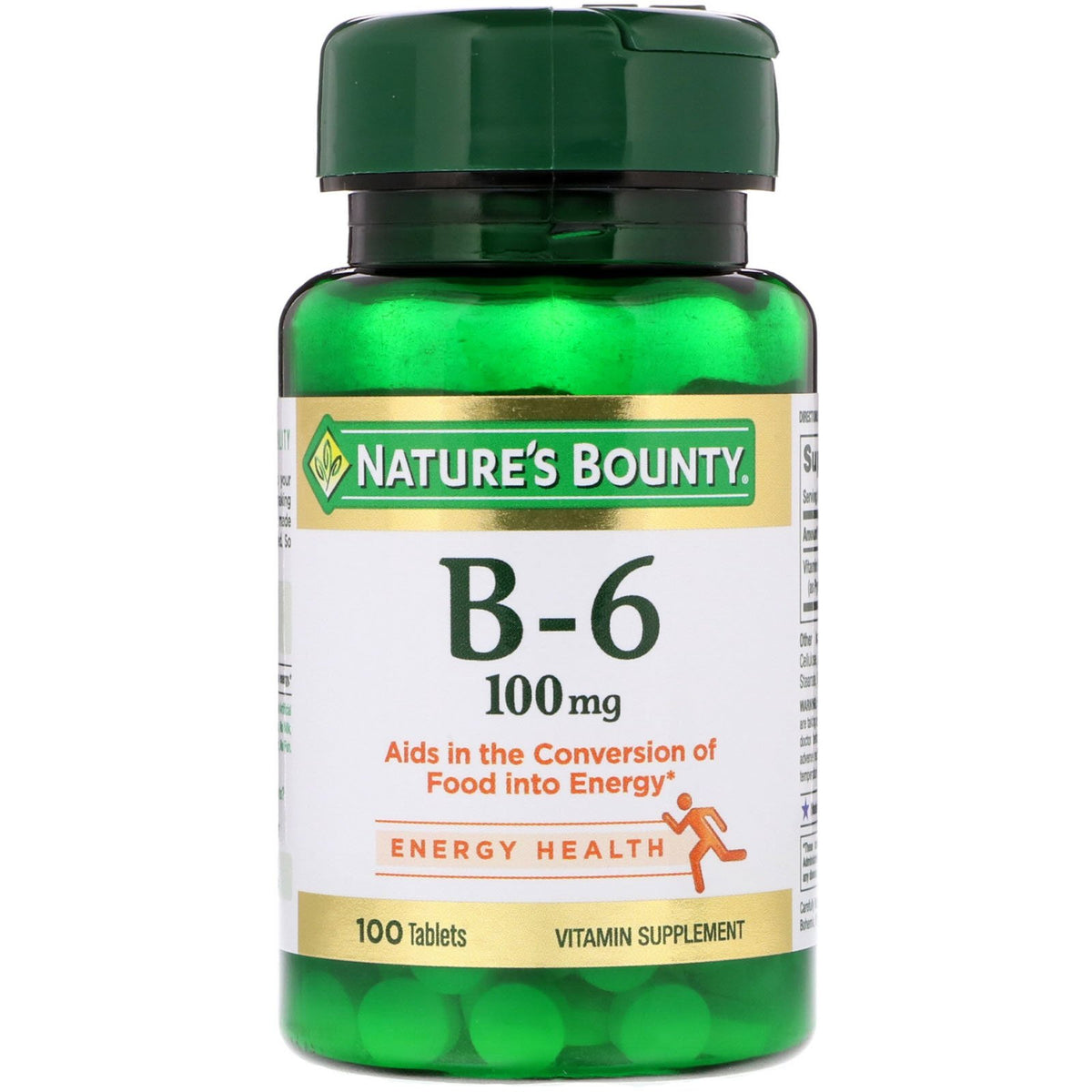 Nature's Bounty Vitamin B6 tablets for energy