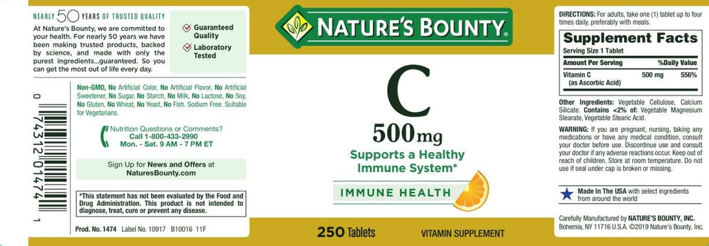 Nature's Bounty vitamin C for skin health
