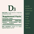 Nature's Bounty vitamin D3 for daily wellness