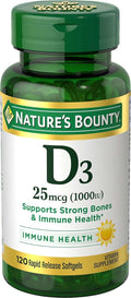 Nature's Bounty Vitamin D3 softgels for immune support