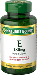 Nature's Bounty Vitamin E softgels for skin health
