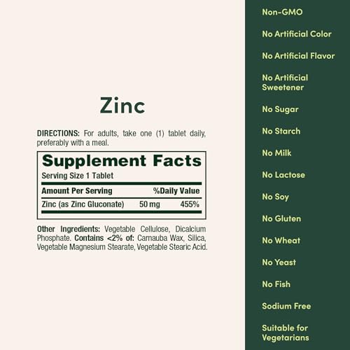Nature's Bounty Zinc for daily nutrition