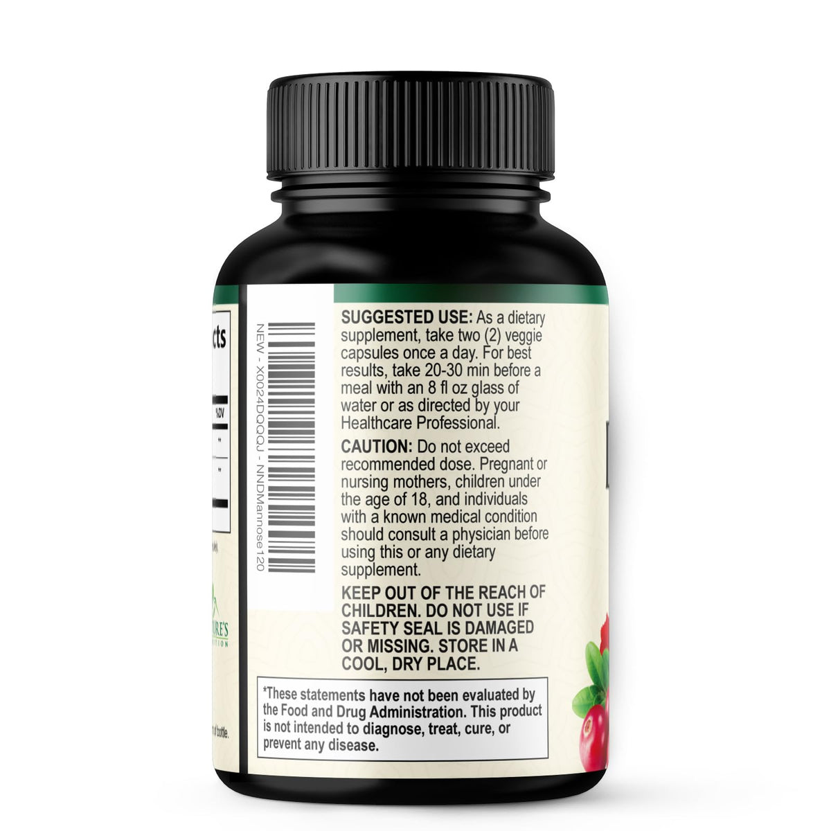 Nature's Nutrition cranberry D-Mannose for vitality