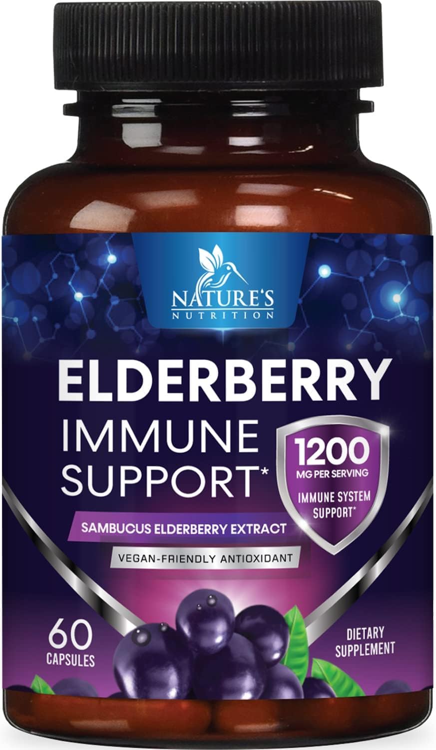 Nature's Nutrition elderberry capsules for immunity