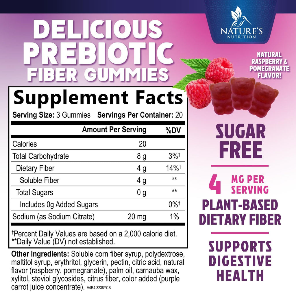 Nature's Nutrition fiber gummies with prebiotic