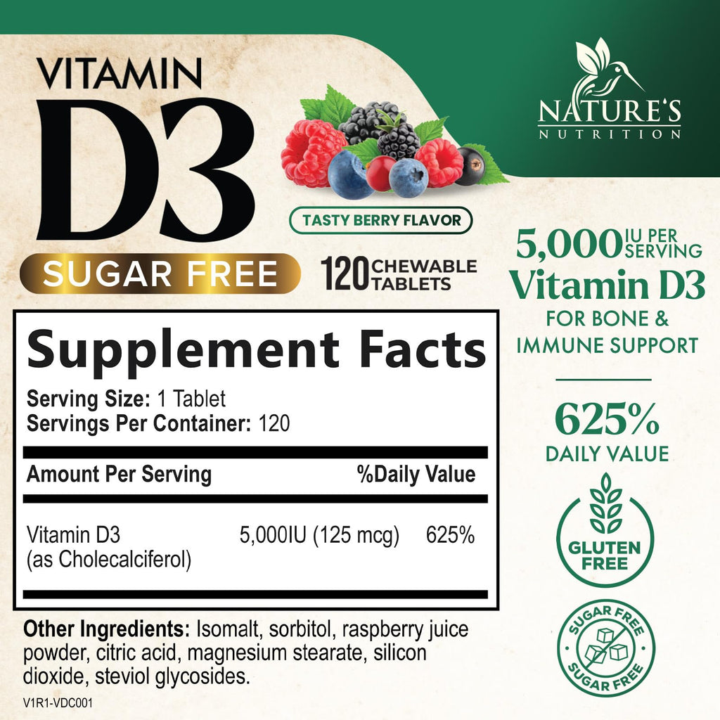 Nature's Nutrition Vitamin D3 5000 IU